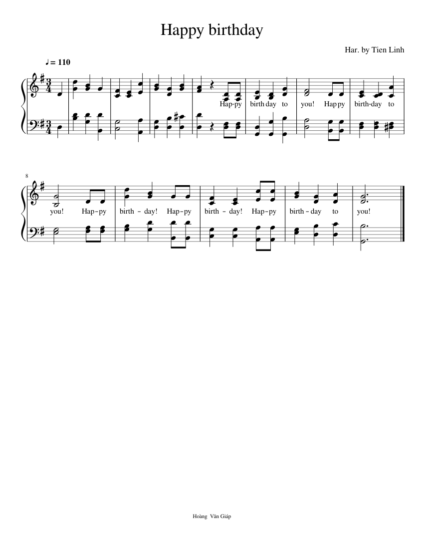 Happy birthday Sheet Music for Piano (Solo) easy | MuseScore.com
