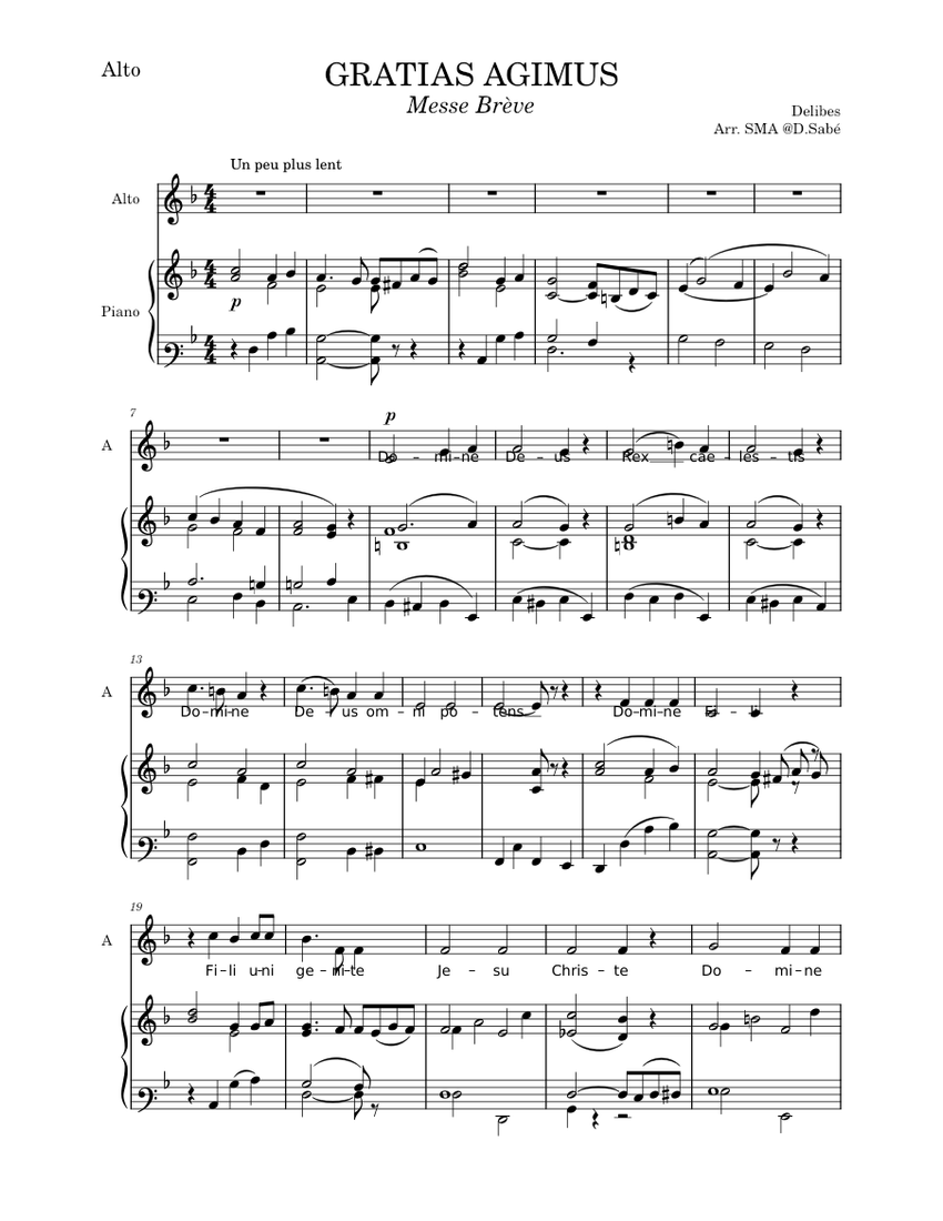Messe brève – Léo Delibes DELIBES-Messe-Brève SSA-Gratias-Alto Sheet ...
