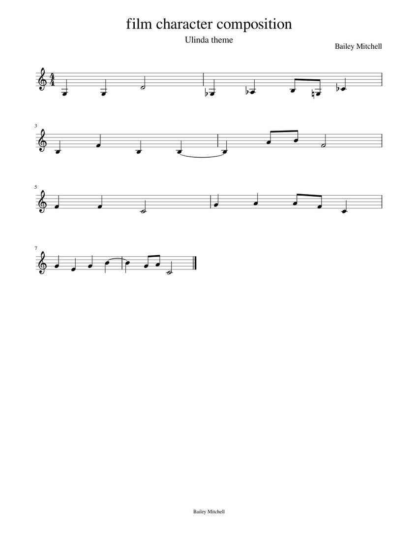 film character composition Sheet music for Piano (Solo) Easy ...