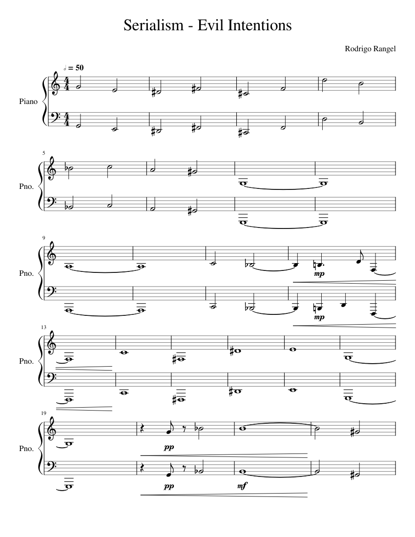 Serialism - Evil Intentions Sheet music for Piano (Solo) | Musescore.com