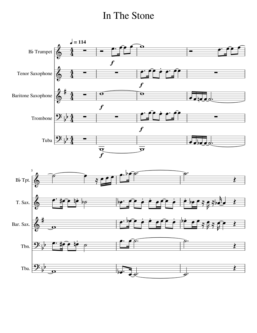 In The Stone – Earth, Wind & Fire - Arranged for Brass Iron Skillet ...