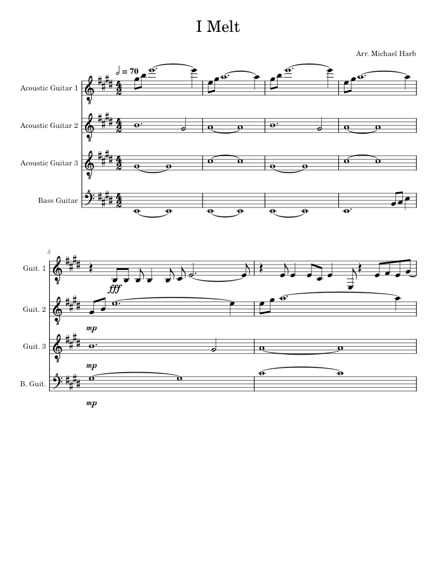 I Melt – Rascal Flatts Sheet music for Guitar, Bass guitar (Mixed ...