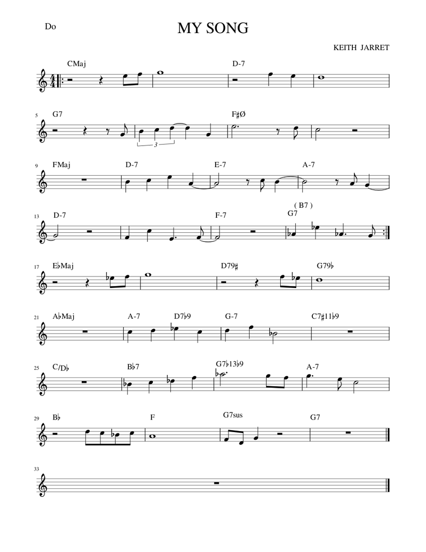 MY SONG Sheet music for Piano (Solo) | Musescore.com