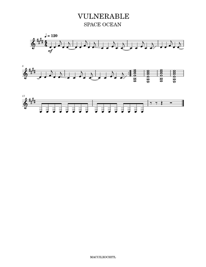 Vulnerable VULNERABLE Sheet music for Guitar (Solo) | Musescore.com