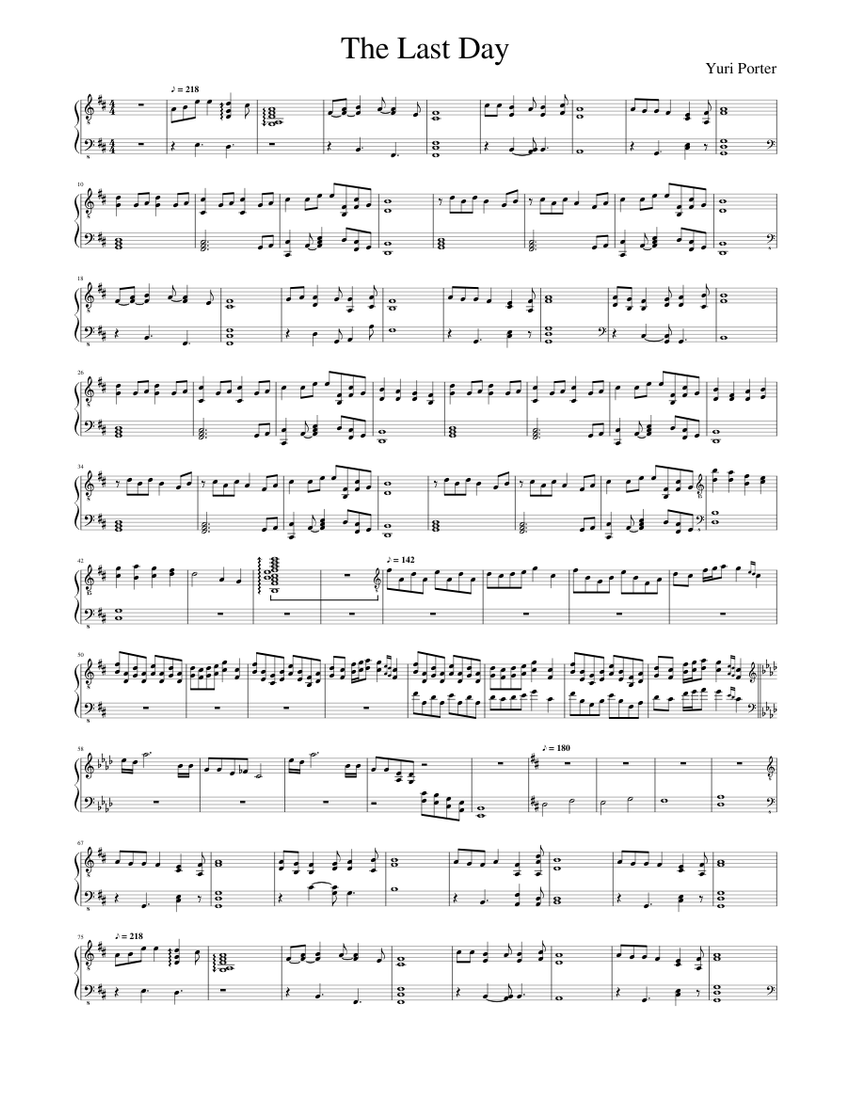 The Last Day Sheet music for Piano (Solo) | Musescore.com