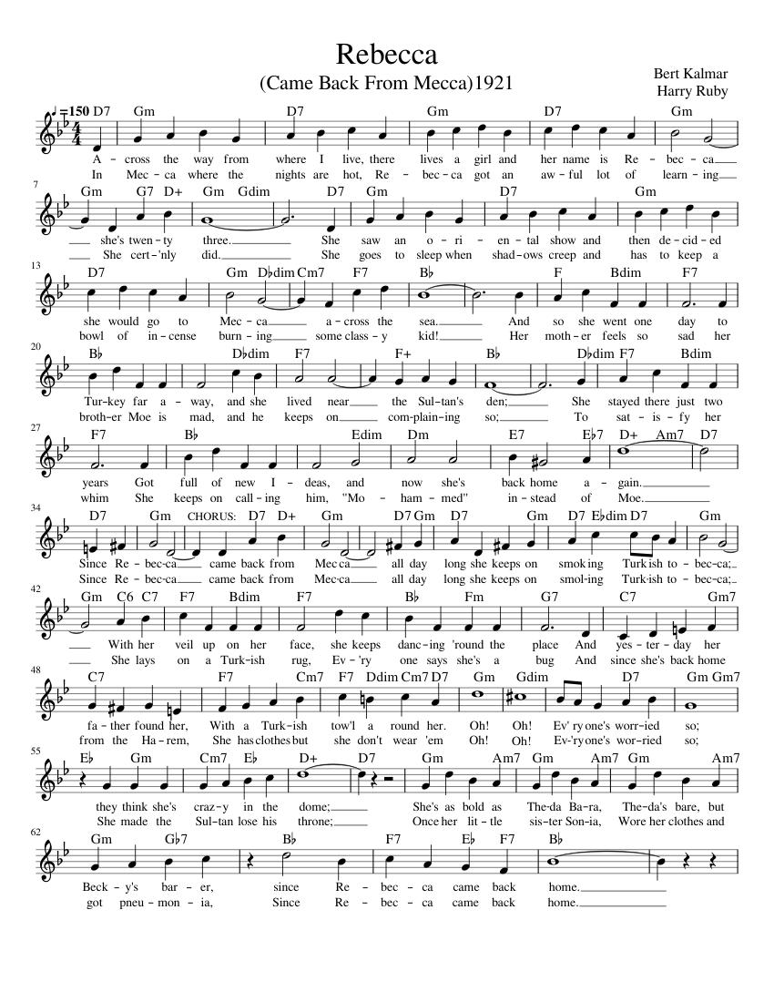 Rebecca Sheet music for Piano (Solo) | Musescore.com