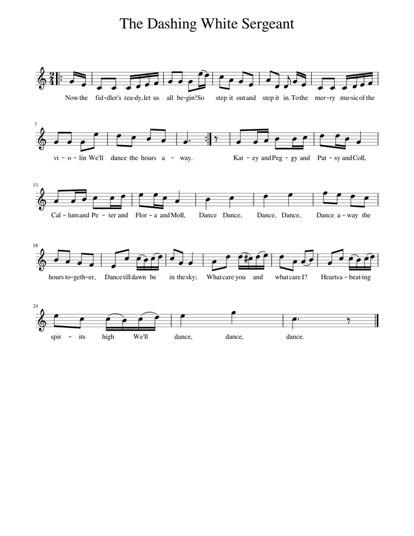 The Dashing White Sergeant Sheet music for Piano (Solo) | Musescore.com