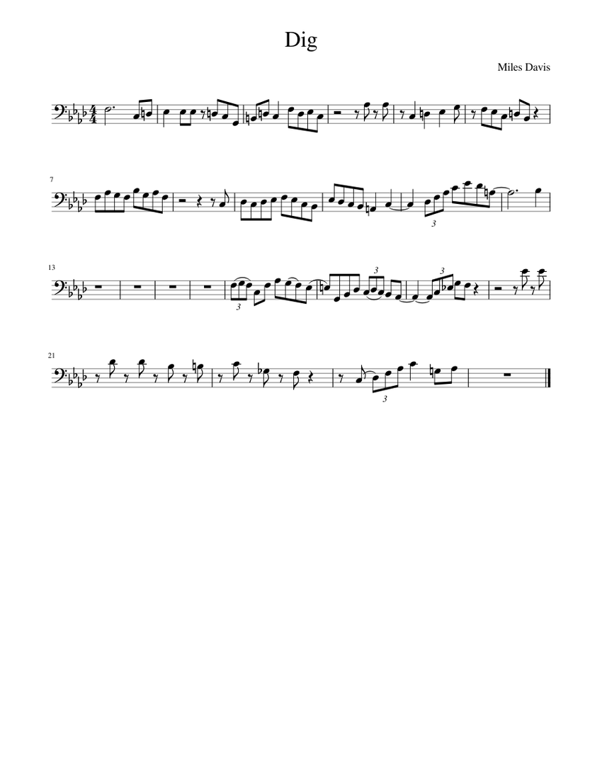 Dig Sheet music for Piano (Solo) | Musescore.com