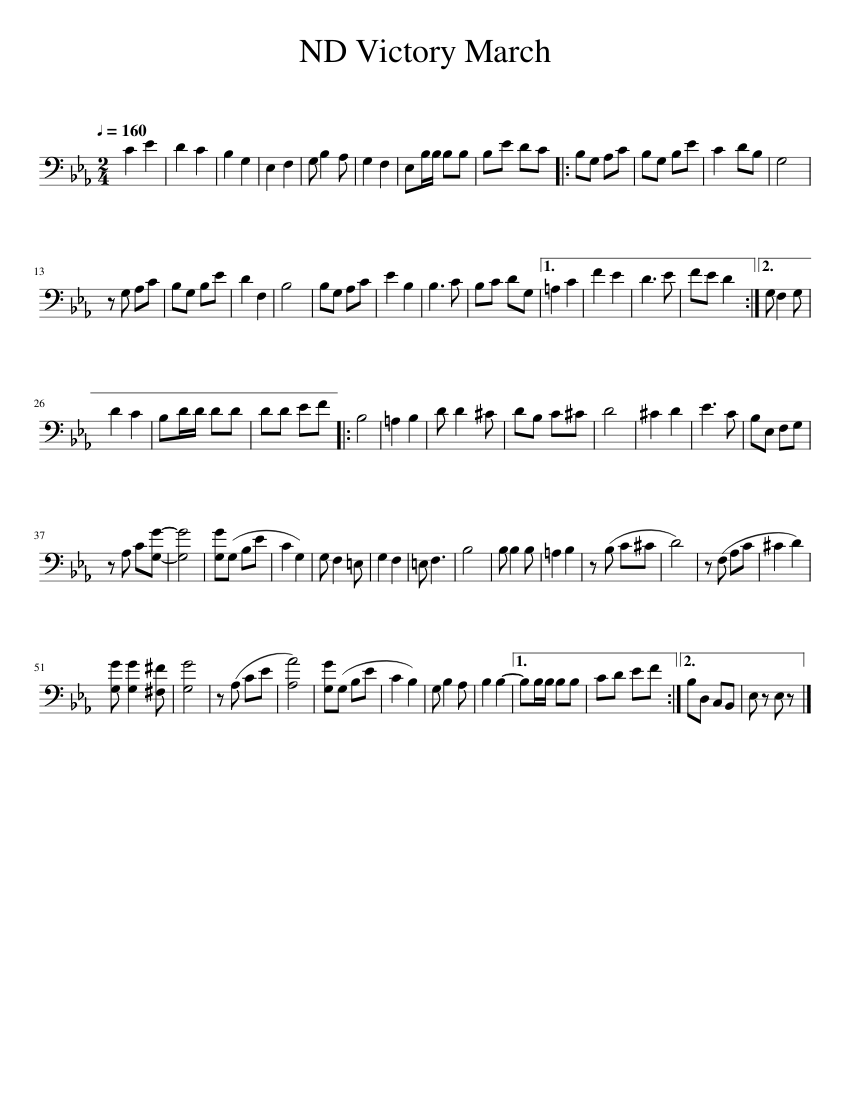 ND_Victory_March Sheet music for Baritone horn (Solo) | Musescore.com