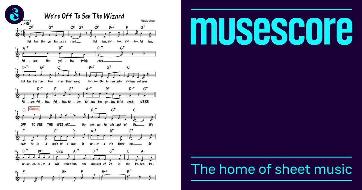 We're Off To See The Wizard (Lead sheet with lyrics ) Sheet Music with Chords for Piano (Solo ...