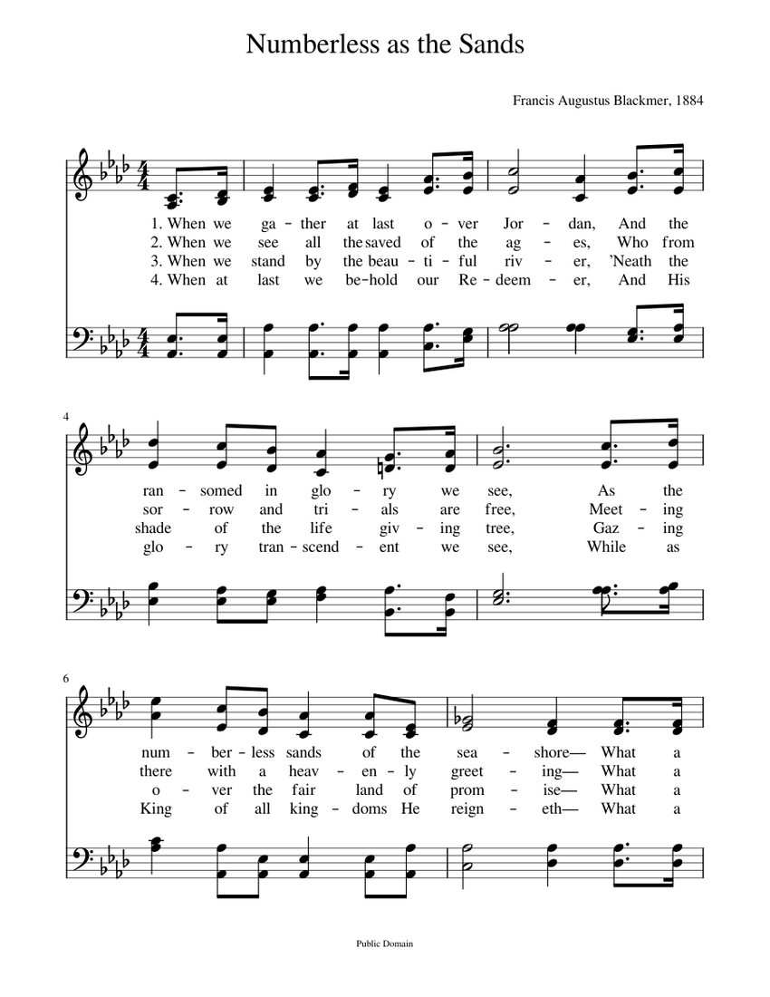 When we gather at last over Jordan - F. A. Blackmer Sheet Music for ...