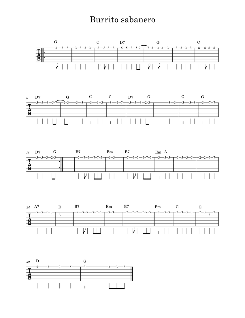 Mi burrito sabanero – Villancicos Burrito sabanero Sheet Music and Tab ...