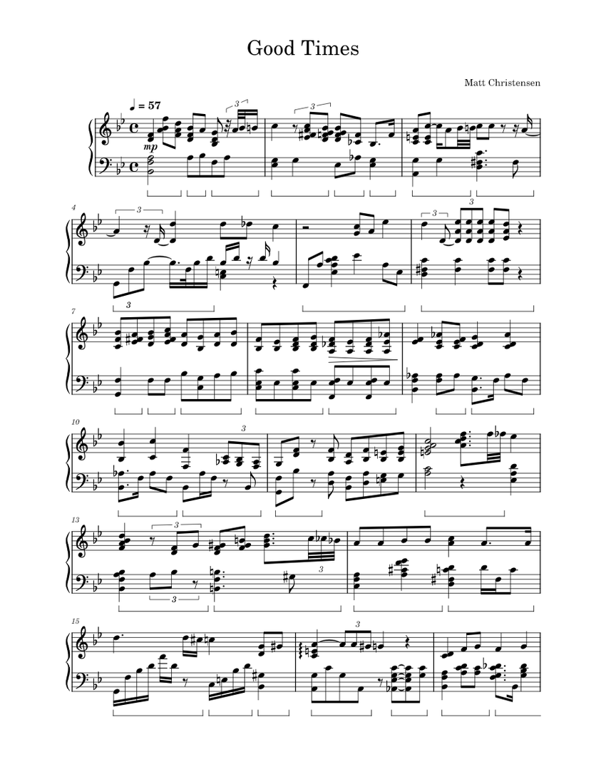 Good Times - Matt Christensen Sheet Music for Piano (Solo) | MuseScore.com