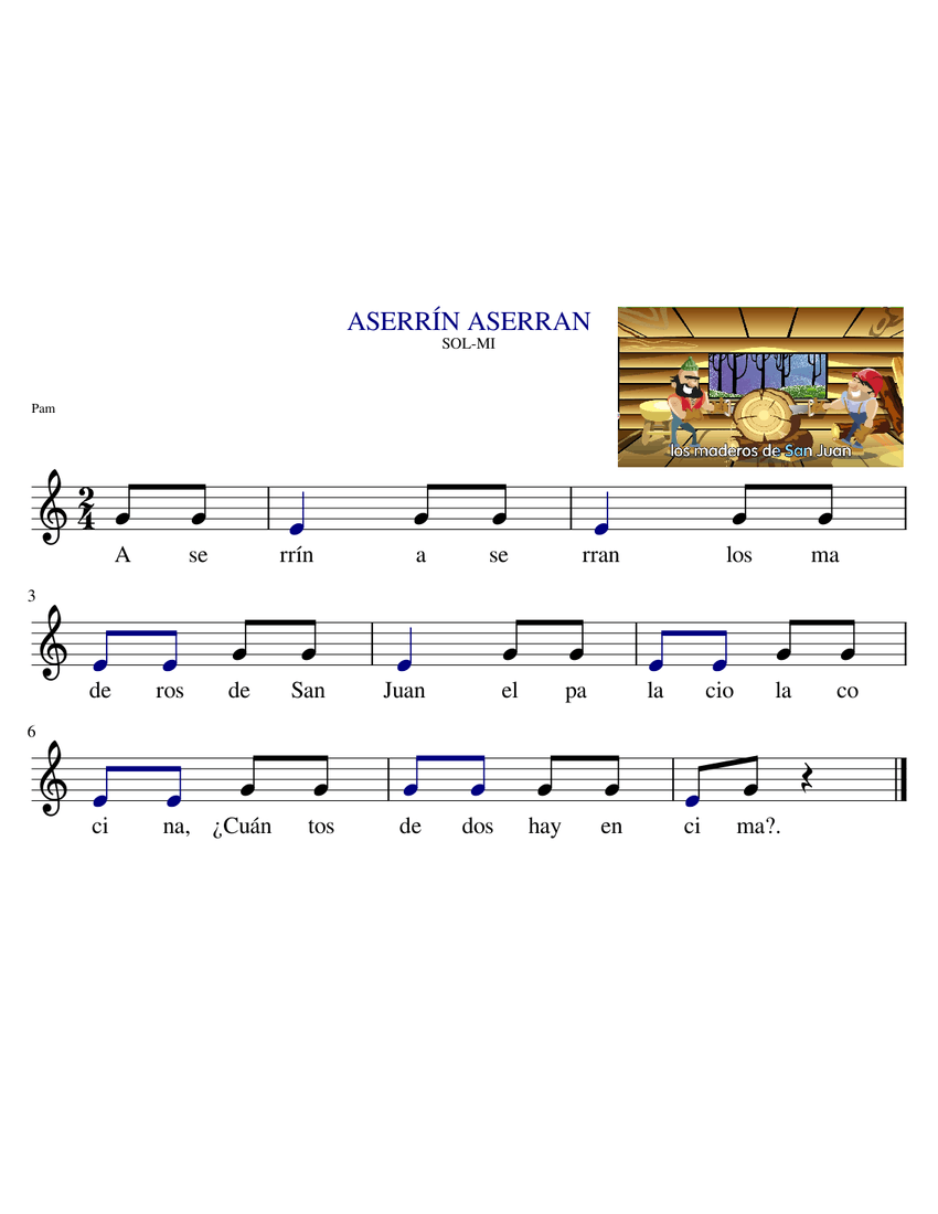ASERRÍN ASERRAN Sheet Music for Piano (Solo) Easy | MuseScore.com