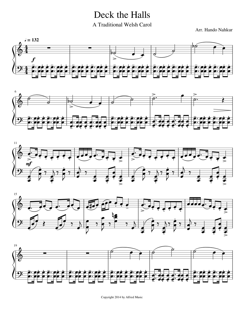 Deck the Halls Sheet music for Piano (Solo) | Musescore.com