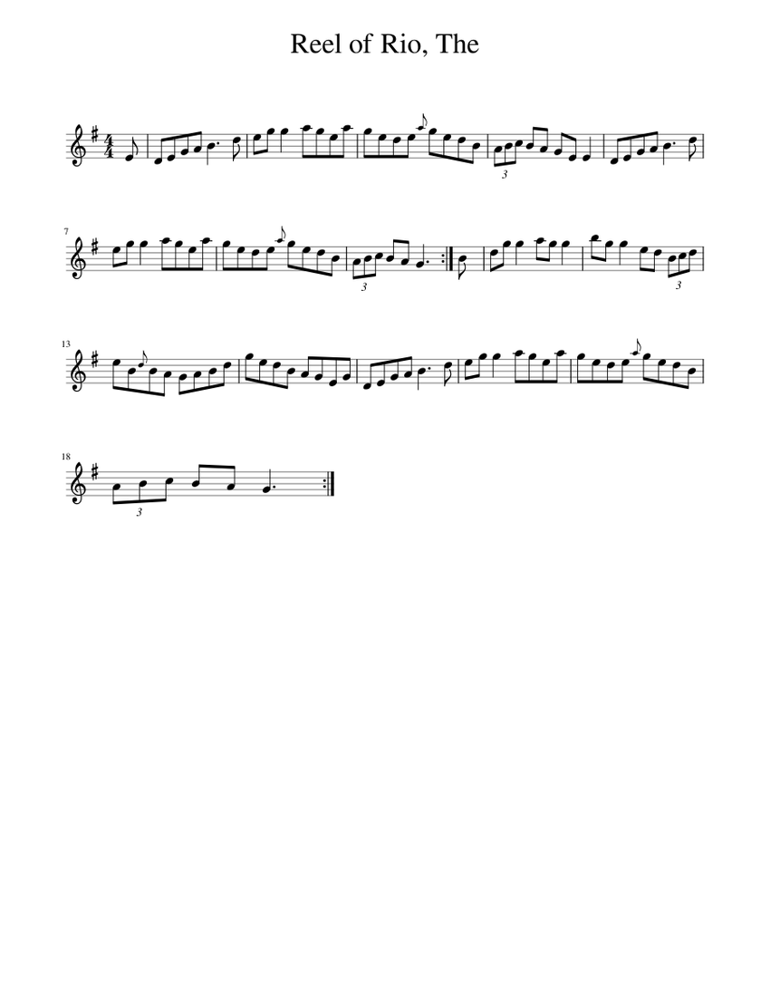 The Reel of Rio Sheet music for Piano (Solo) Easy | Musescore.com
