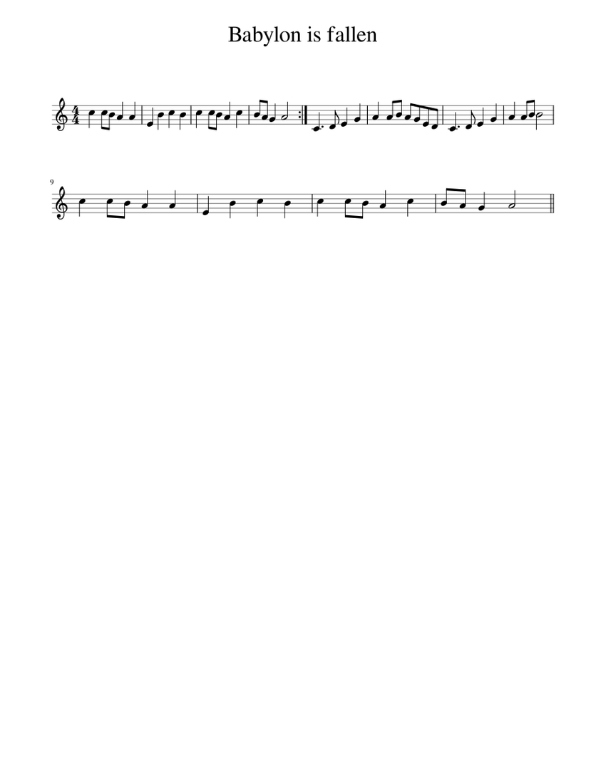 Babylon is fallen Sheet Music for Piano (Solo) easy | MuseScore.com