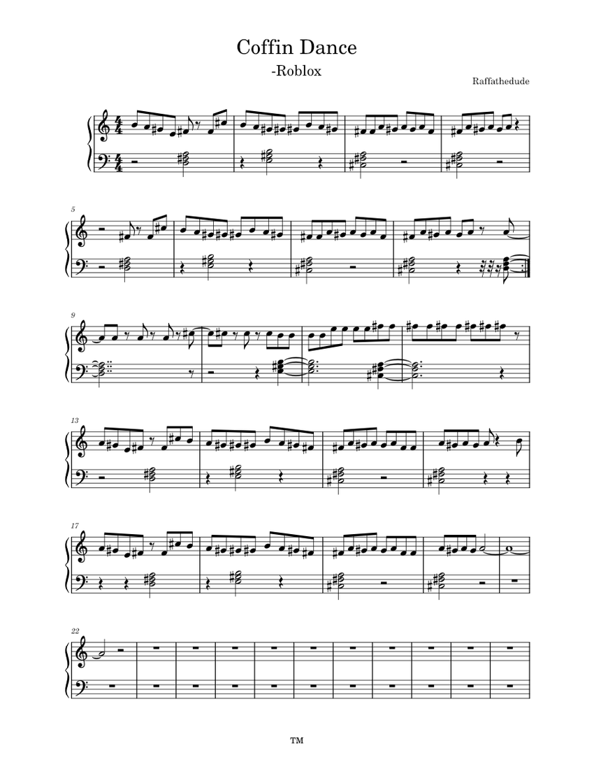 Coffin Dance - Raffathedude Sheet music for Piano (Solo) Easy ...