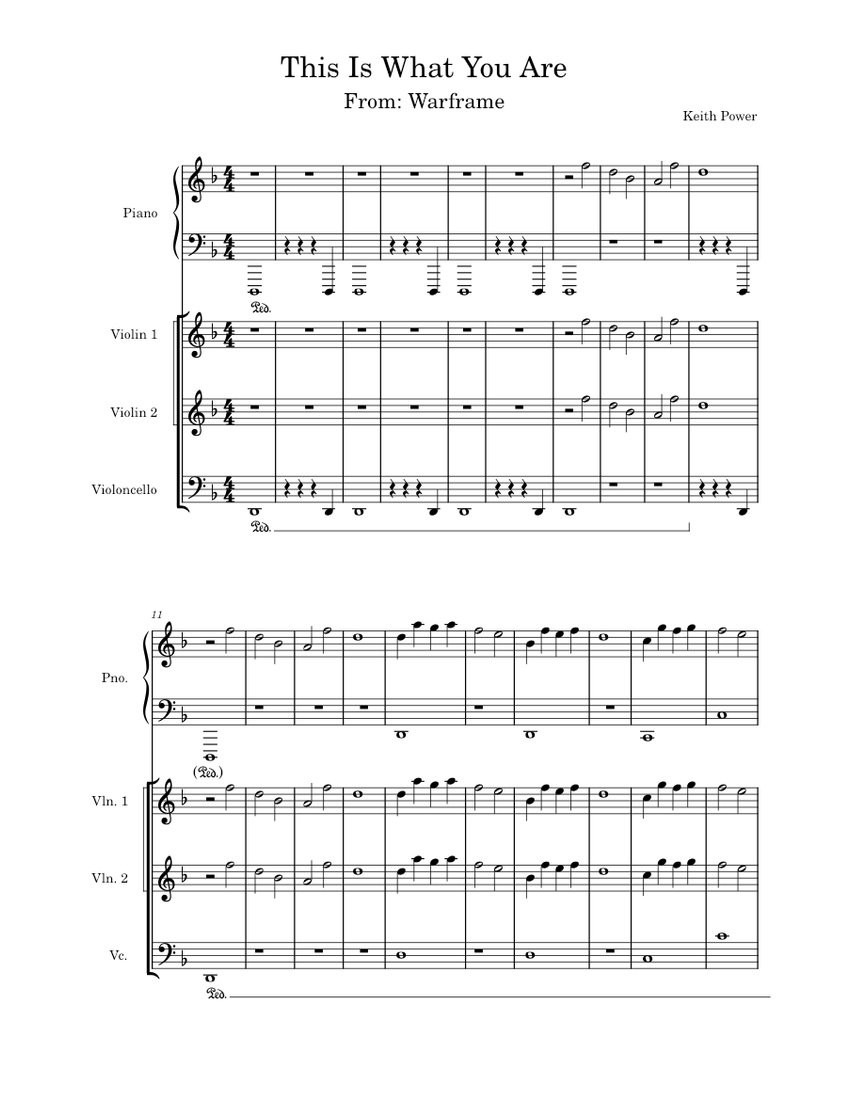This Is What You Are – Keith Power Warframe: Sheet music for Piano ...