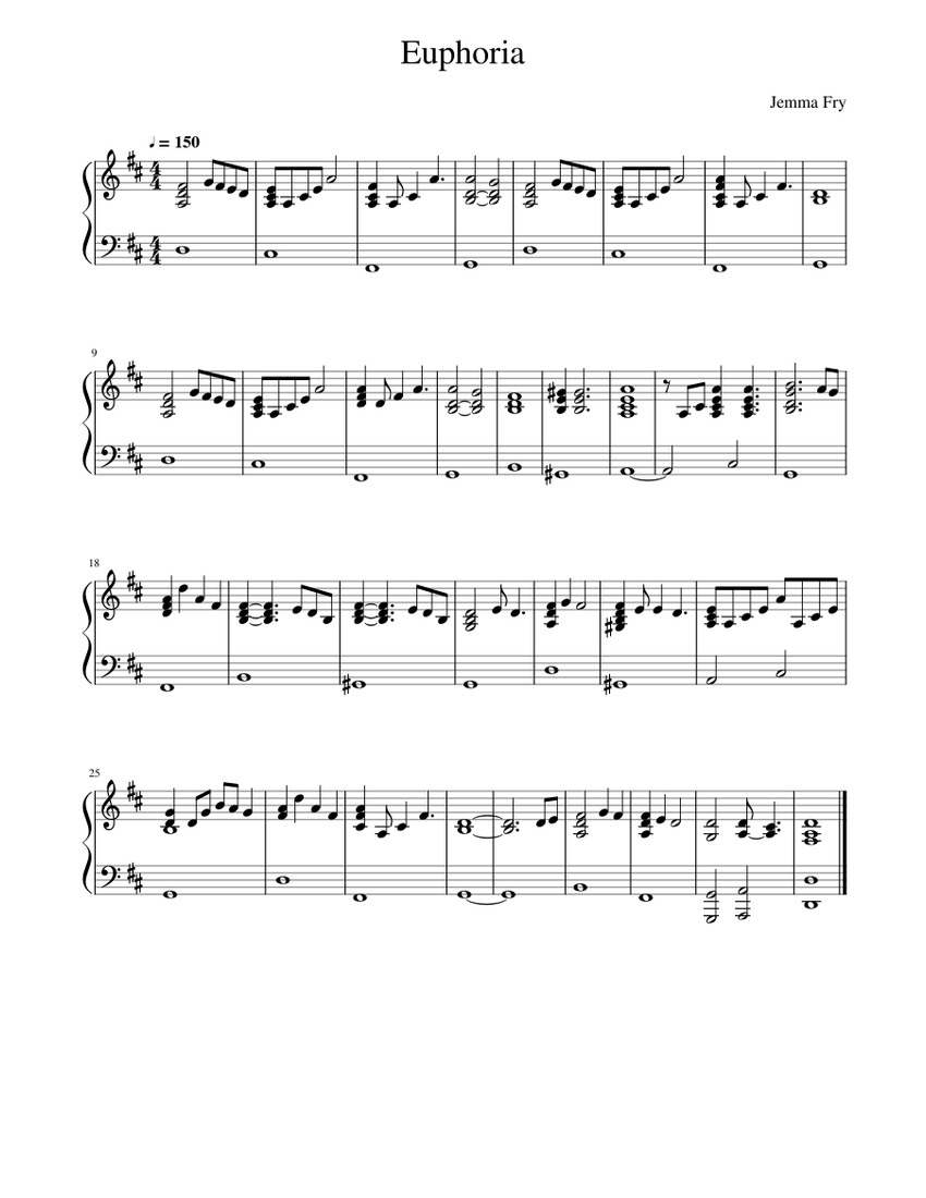 Euphoria Sheet Music for Piano (Solo) easy | MuseScore.com