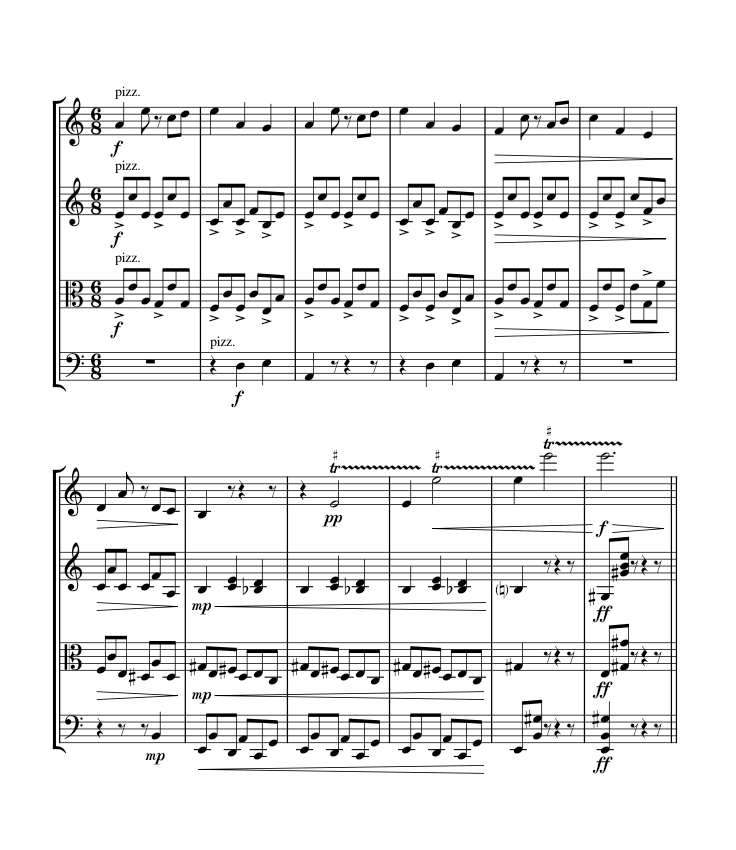 String Quartet in F major – Maurice Ravel Sheet music for Violin, Viola, Cello (String Quartet ...