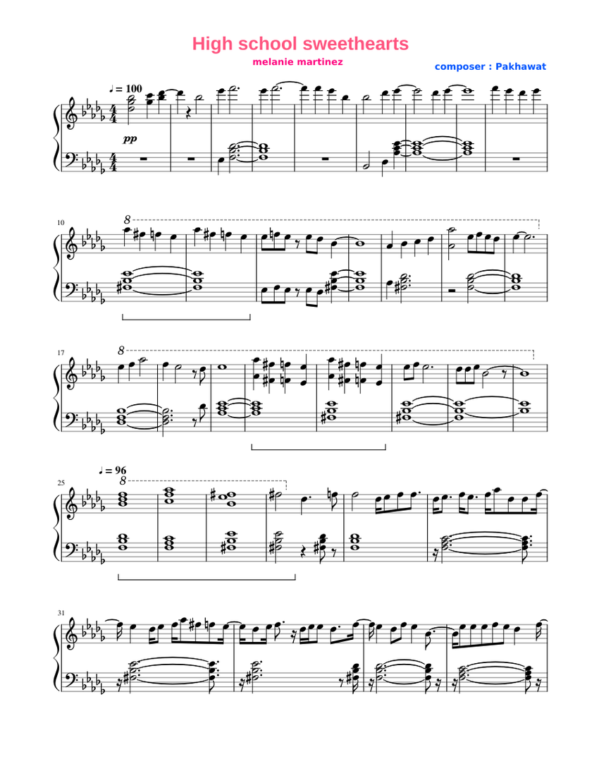 High school sweethearts Sheet Music for Piano (Solo) | MuseScore.com