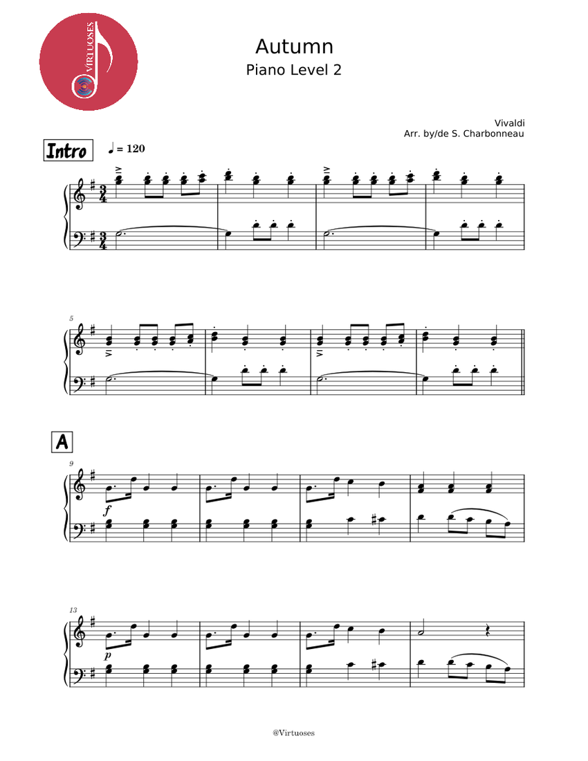 Autumn – Piano - Level 2 Sheet music for Piano (Solo) Easy | Musescore.com
