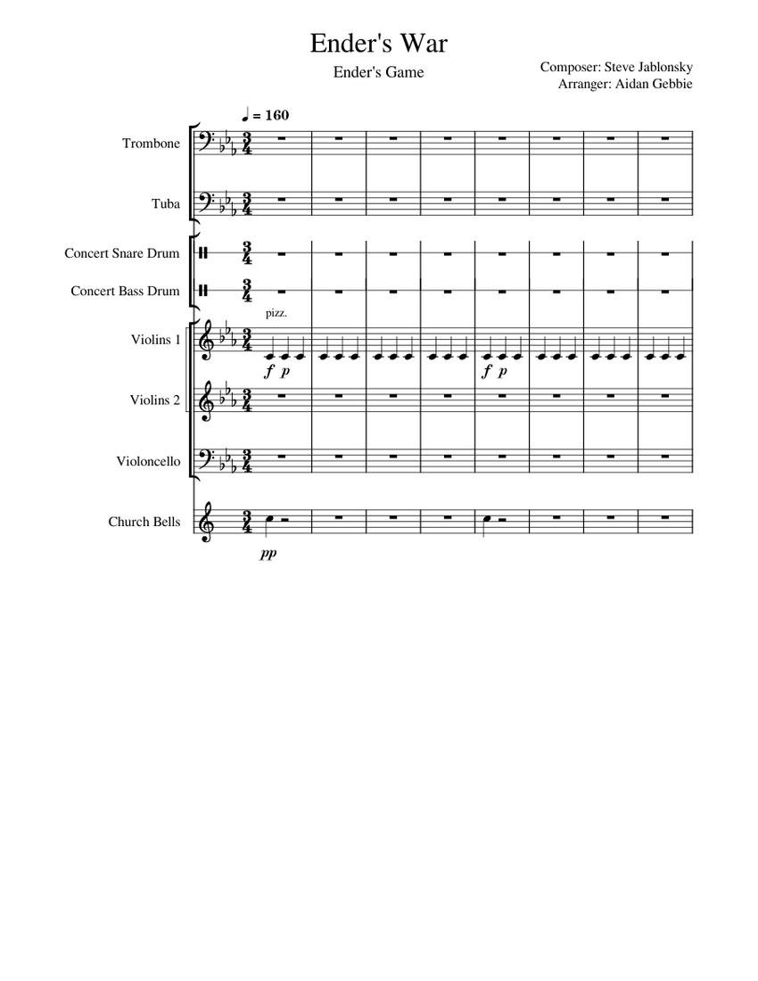 Ender's War – Steve Jablonsky Ender's War Sheet music for Trombone ...