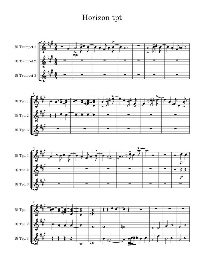 Horizon tpt Sheet music for Trumpet in b-flat (Mixed Trio) | Musescore.com