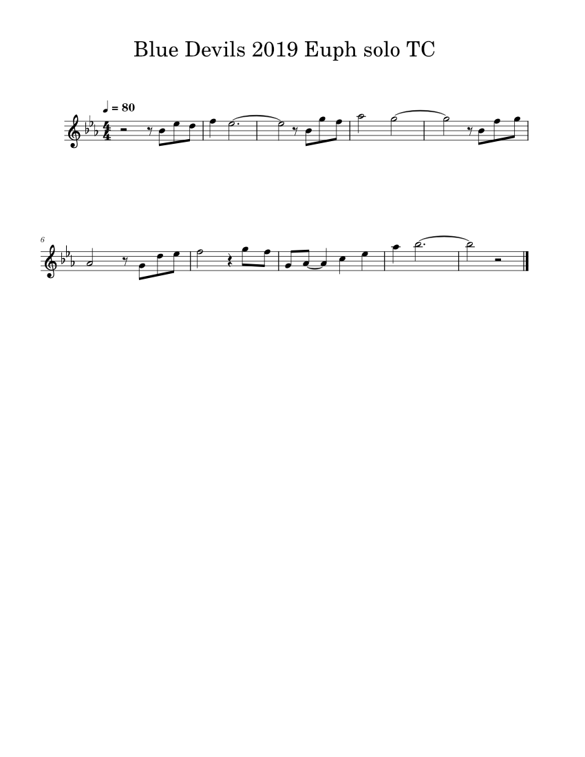 Blue Devils 2019 Euph solo TC Sheet Music for Euphonium (Solo ...