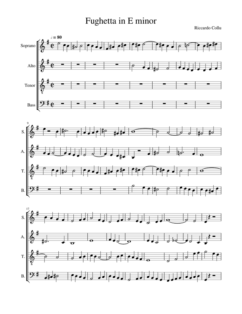 Fughetta in E minor - piano tutorial