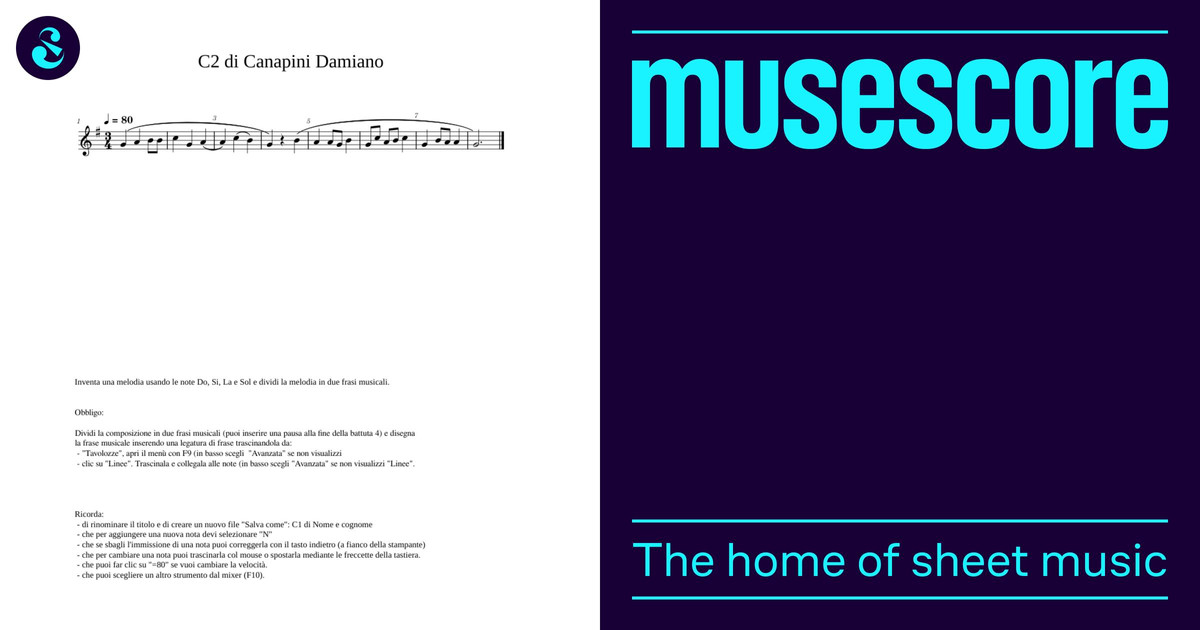 C2 di Canapini Damiano Sheet music for Flute (Solo) | Musescore.com
