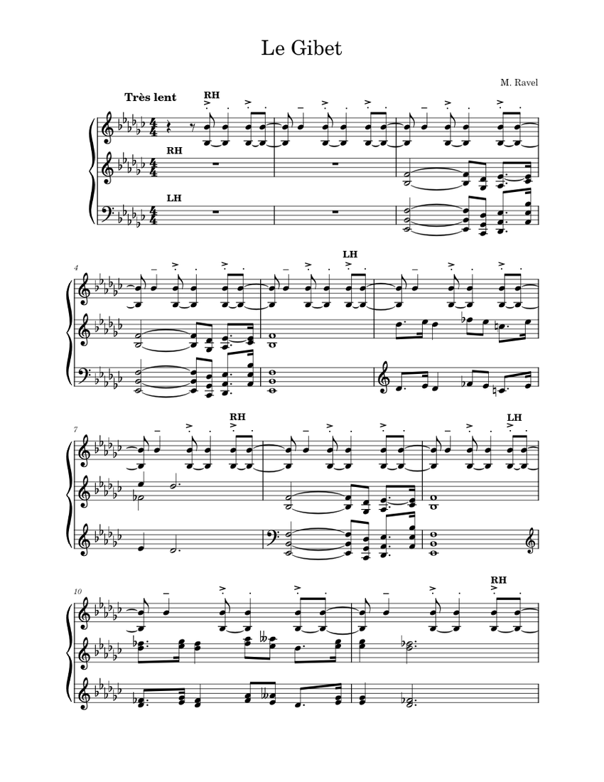 Le Gibet [Gaspard de la nuit] – Maurice Ravel Sheet Music for Piano ...
