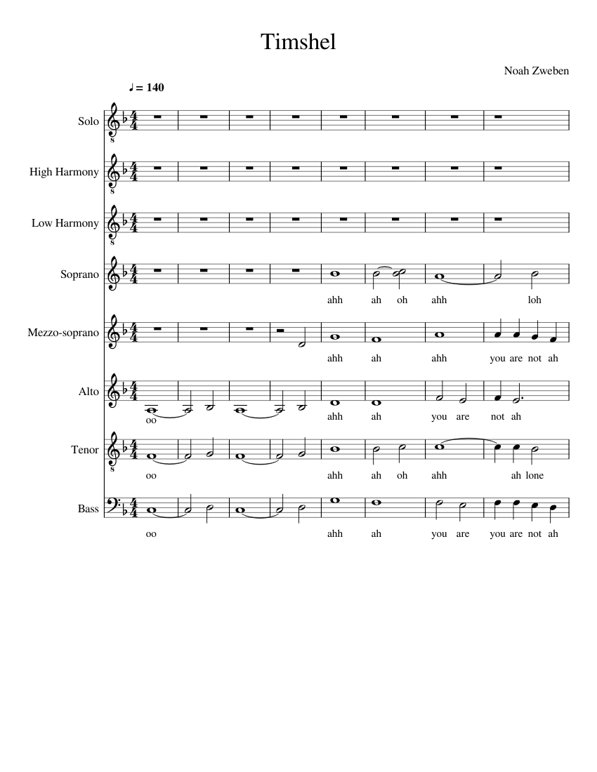 Timshel (by NZwebz) Sheet Music for Soprano, Alto, Tenor, Bass voice ...