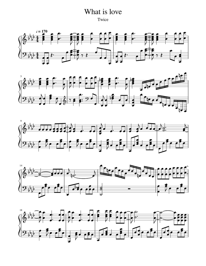 What Is Love Sheet music for Piano (Solo) | Musescore.com