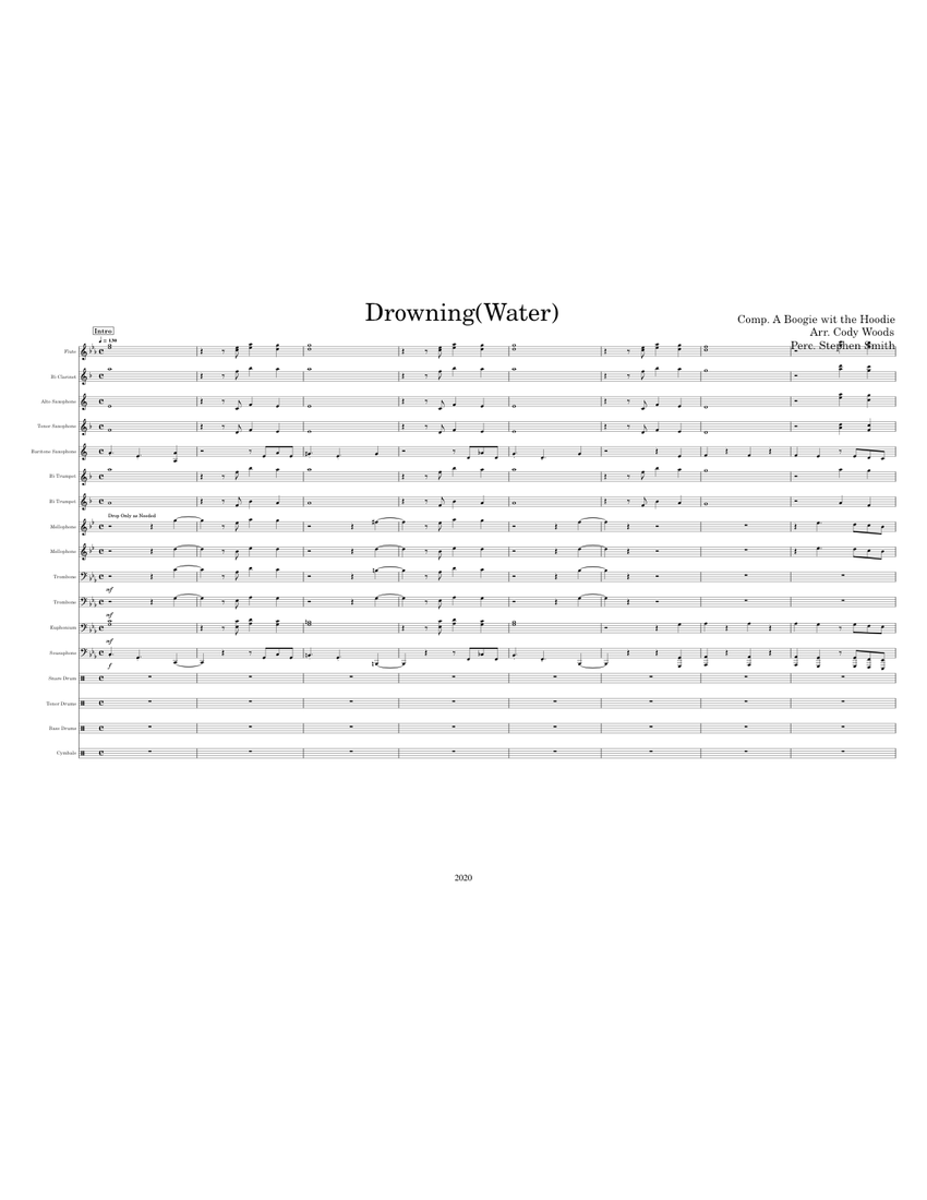 Drowning(Water) – A Boogie Wit Da Hoodie Sheet Music for Trombone, Euphonium, Mellophone, Flute ...