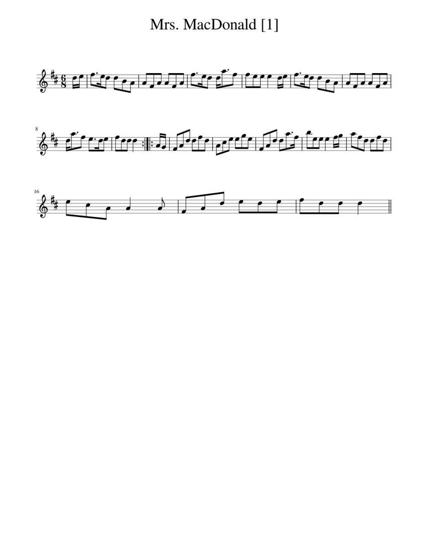 Mrs. MacDonald - piano tutorial