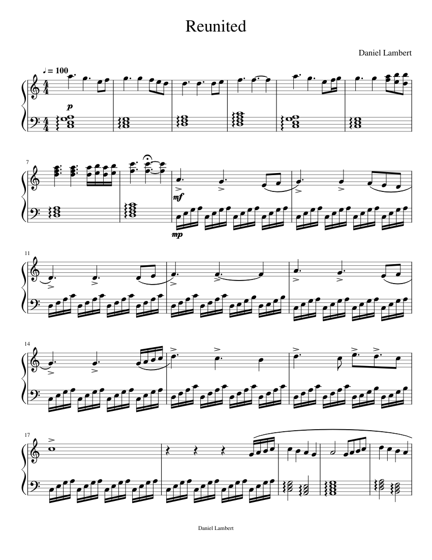 Reunited Sheet music for Piano (Solo) | Musescore.com