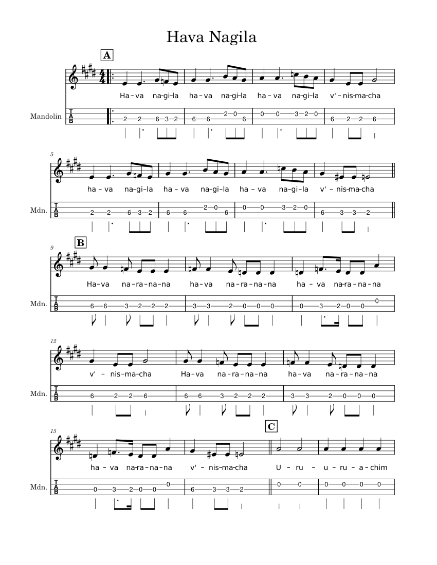 Hava nagila – Misc Traditional Hava Nagila – Misc Traditional (with ...