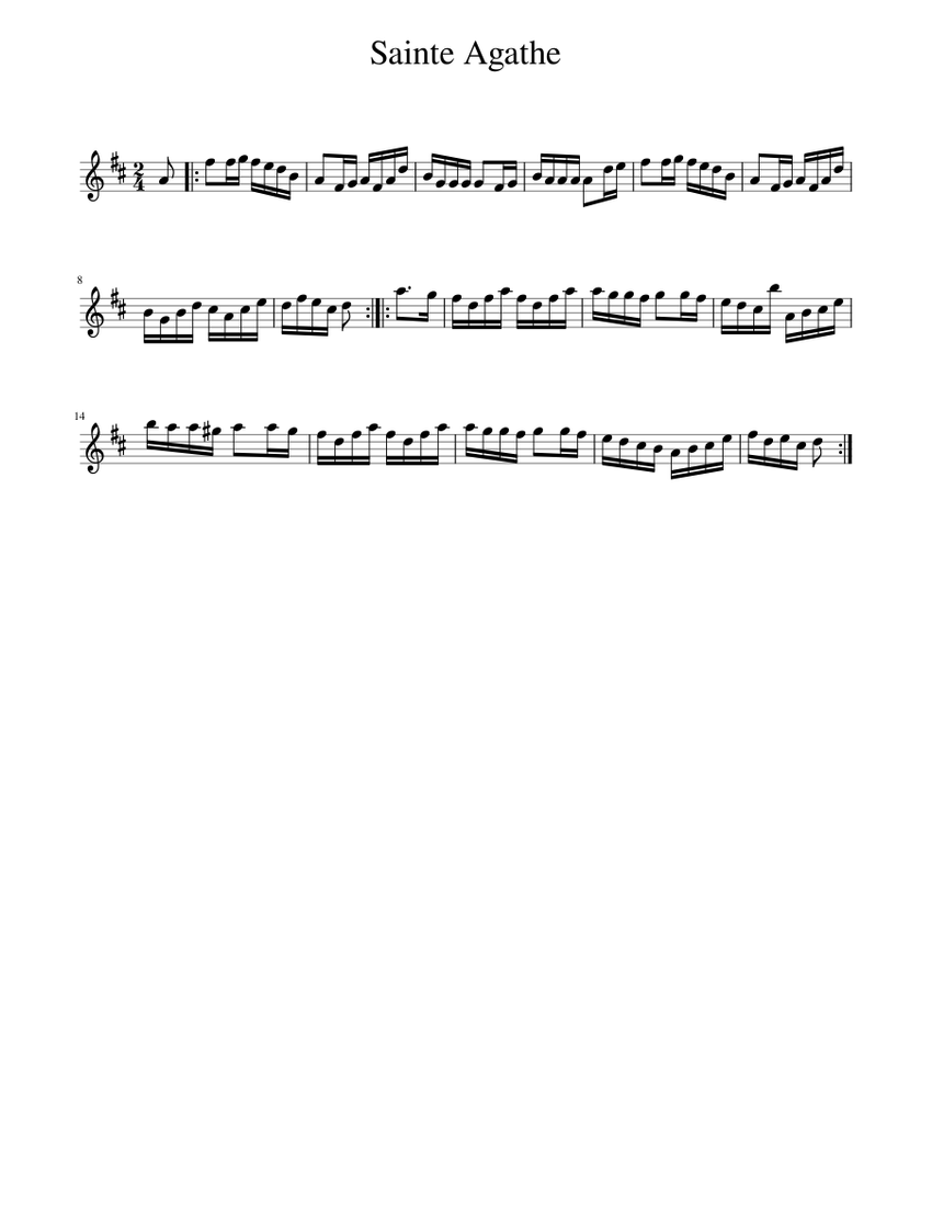 Sainte Agathe Sheet music for Piano (Solo) Easy | Musescore.com