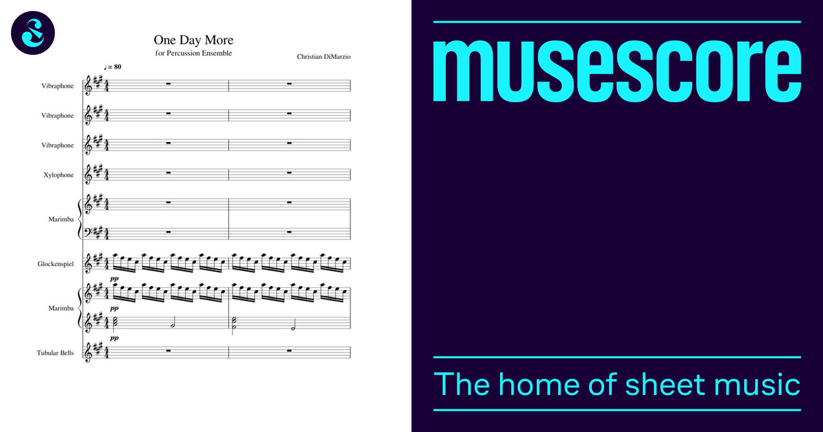 One Day More (Percussion Ensemble) Sheet music for Vibraphone, Glockenspiel, Marimba, Xylophone ...