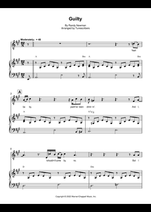 Guilty – Randy Newman Sheet Music for Piano (Solo) | MuseScore.com
