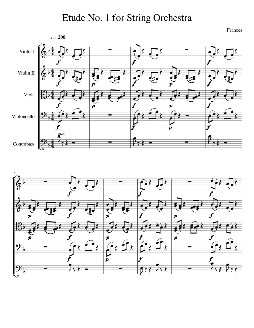 Etude No. 1 for String Orchestra - piano tutorial
