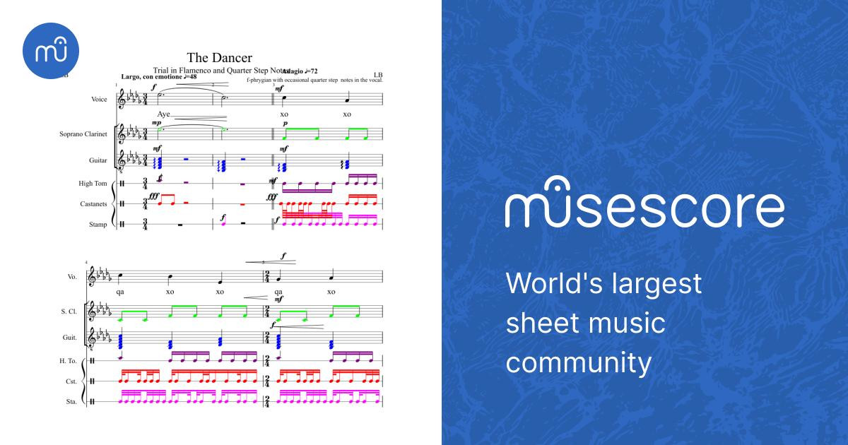 The Dancer Sheet music for Guitar, Voice (other) (Mixed Duet ...
