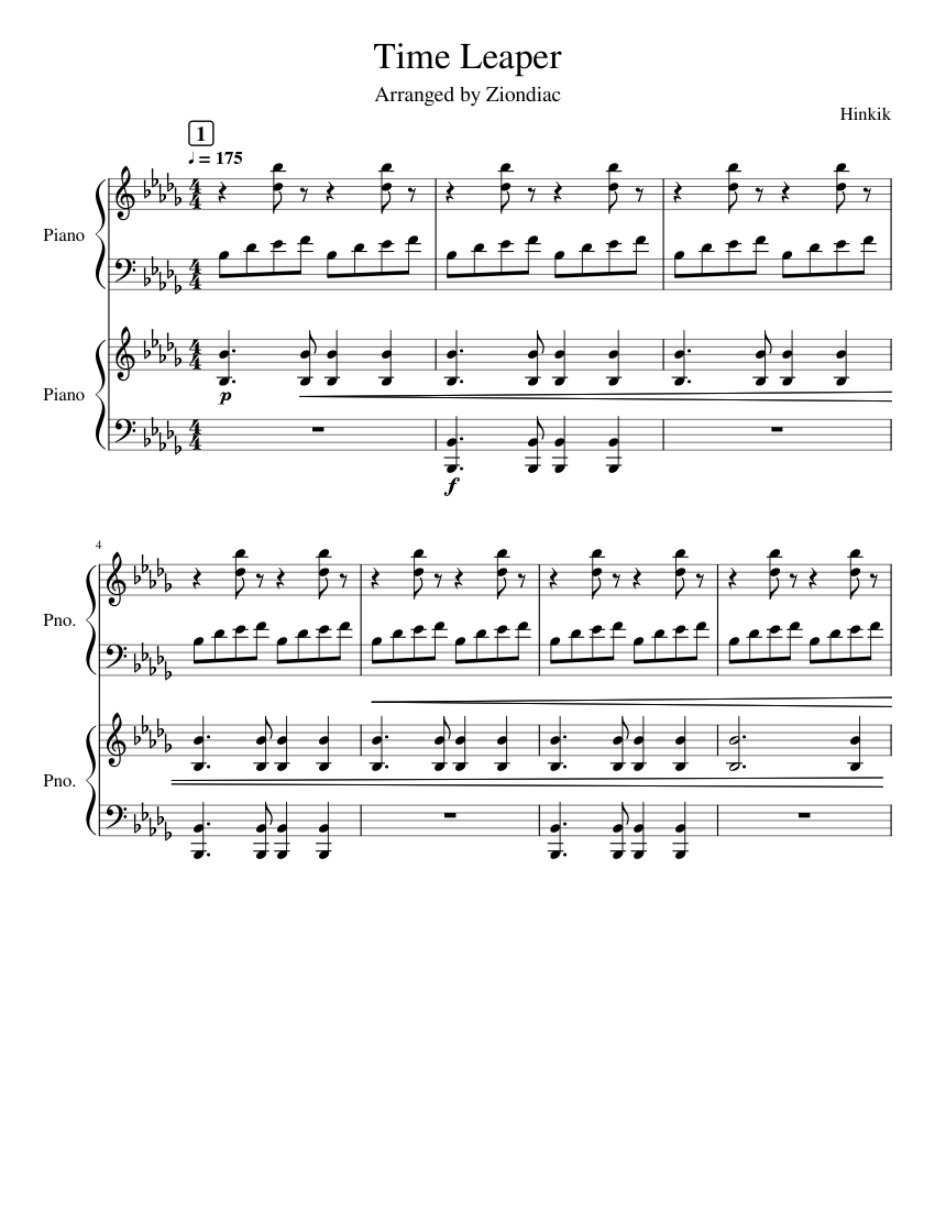 Time Leaper Sheet Music for Piano (Piano Duo) | MuseScore.com