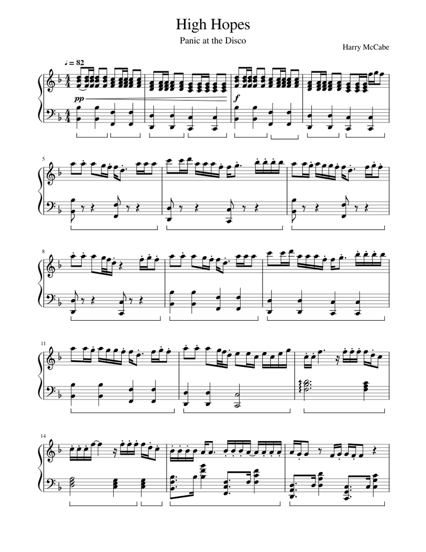 High Hopes Sheet music for Piano (Solo) | Musescore.com