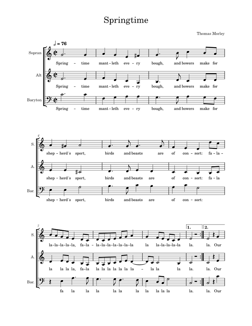 Springtime Sheet music for Soprano, Alto, Baritone (Choral) | Musescore.com