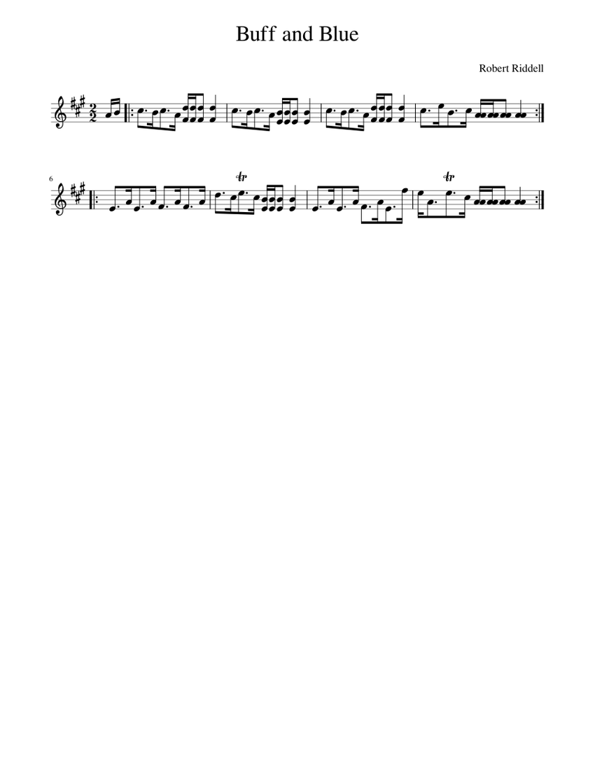 Robert Riddell - Buff and Blue Sheet music for Piano (Solo) | Musescore.com