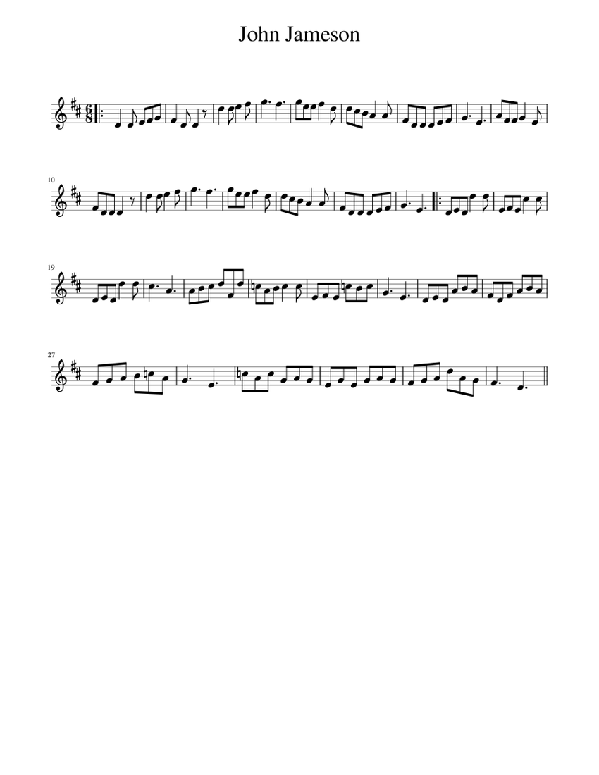 John Jameson Sheet music for Piano (Solo) Easy | Musescore.com