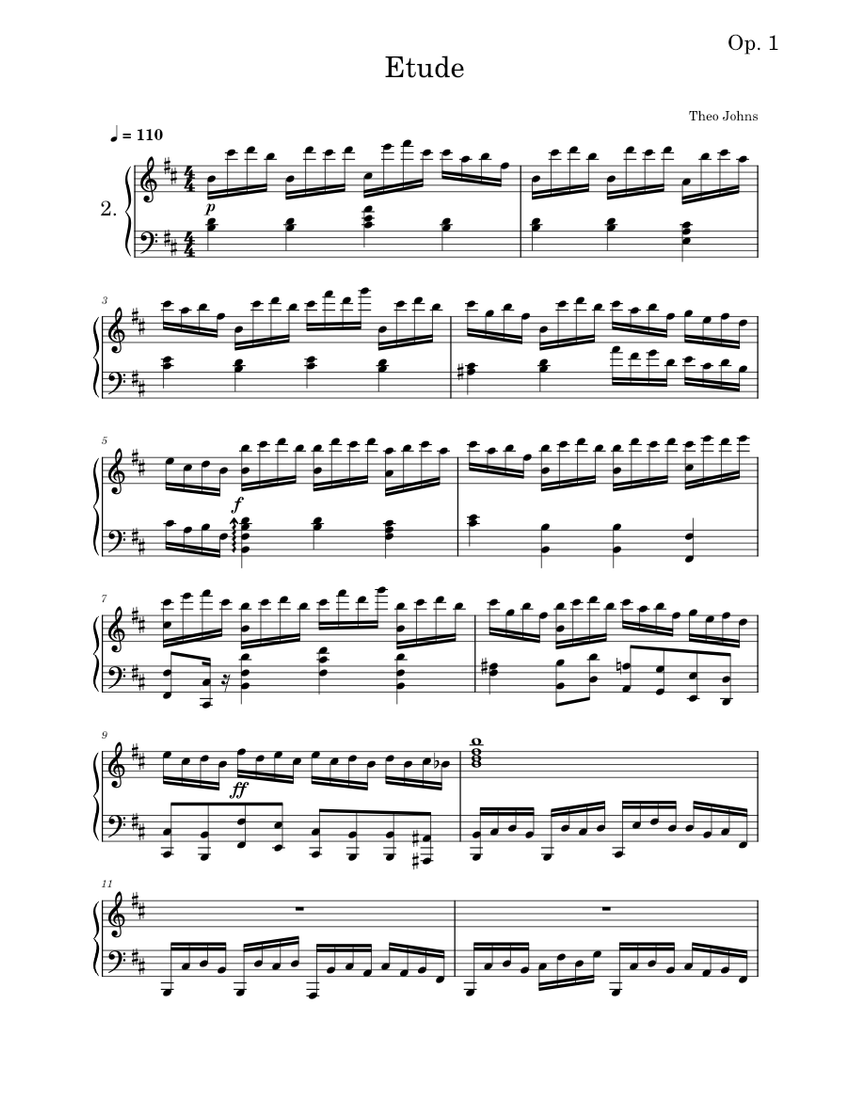 Etude 2 Sheet music for Piano (Solo) | Musescore.com
